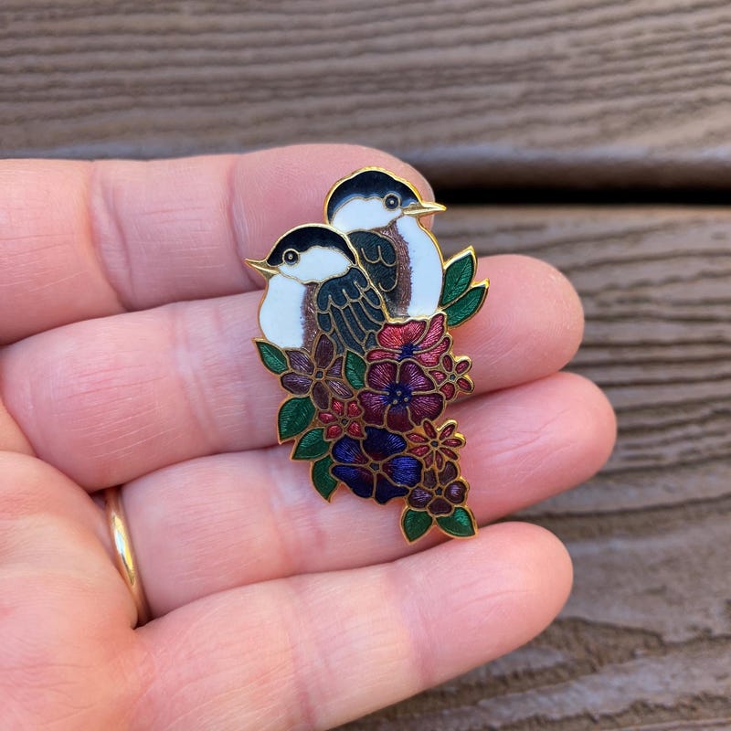 Vintage Chickadee Pin - Etsy