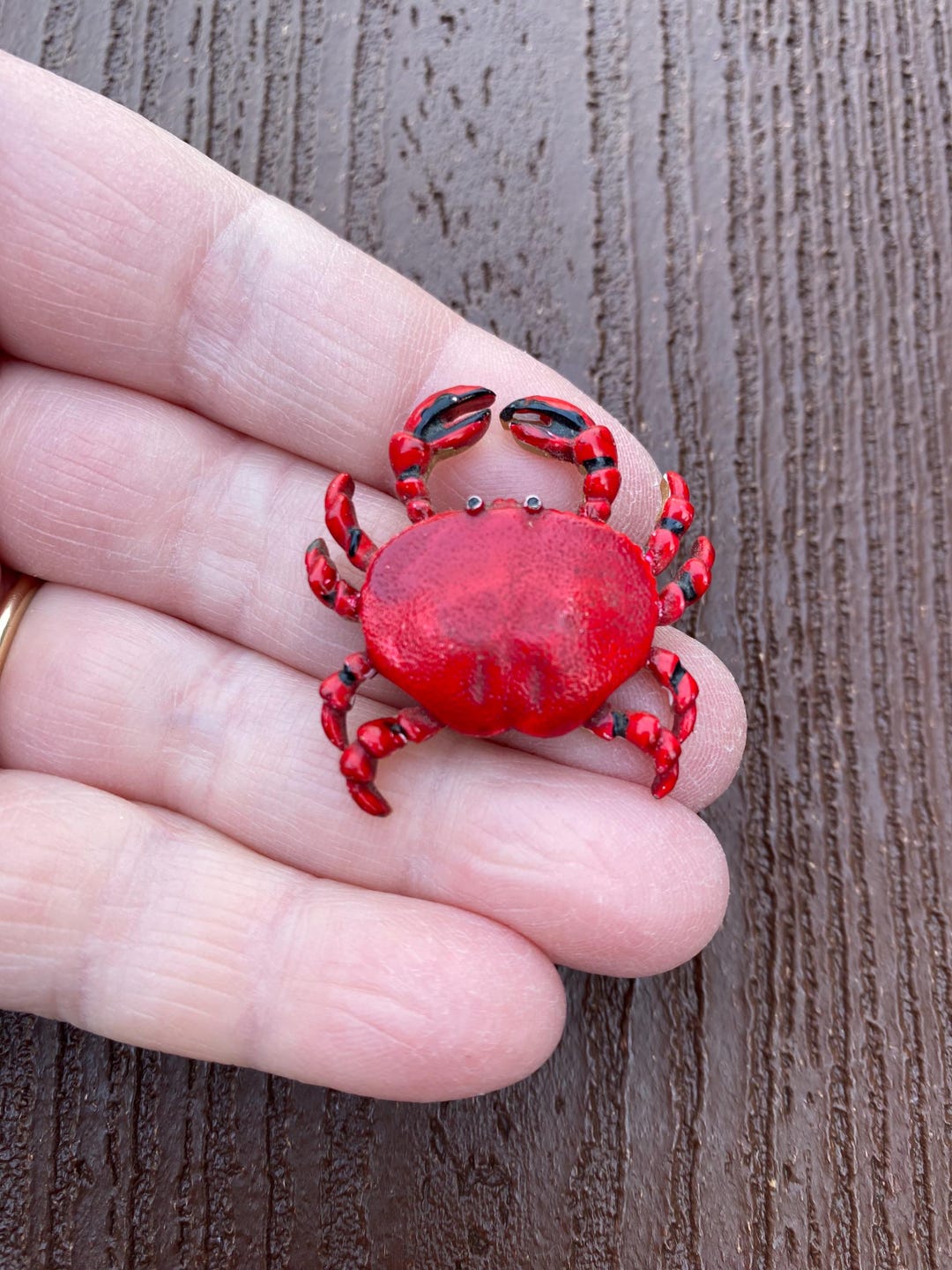 Vintage Jewelry Adorable Realistic Enamel Crab Pin Brooch - Etsy