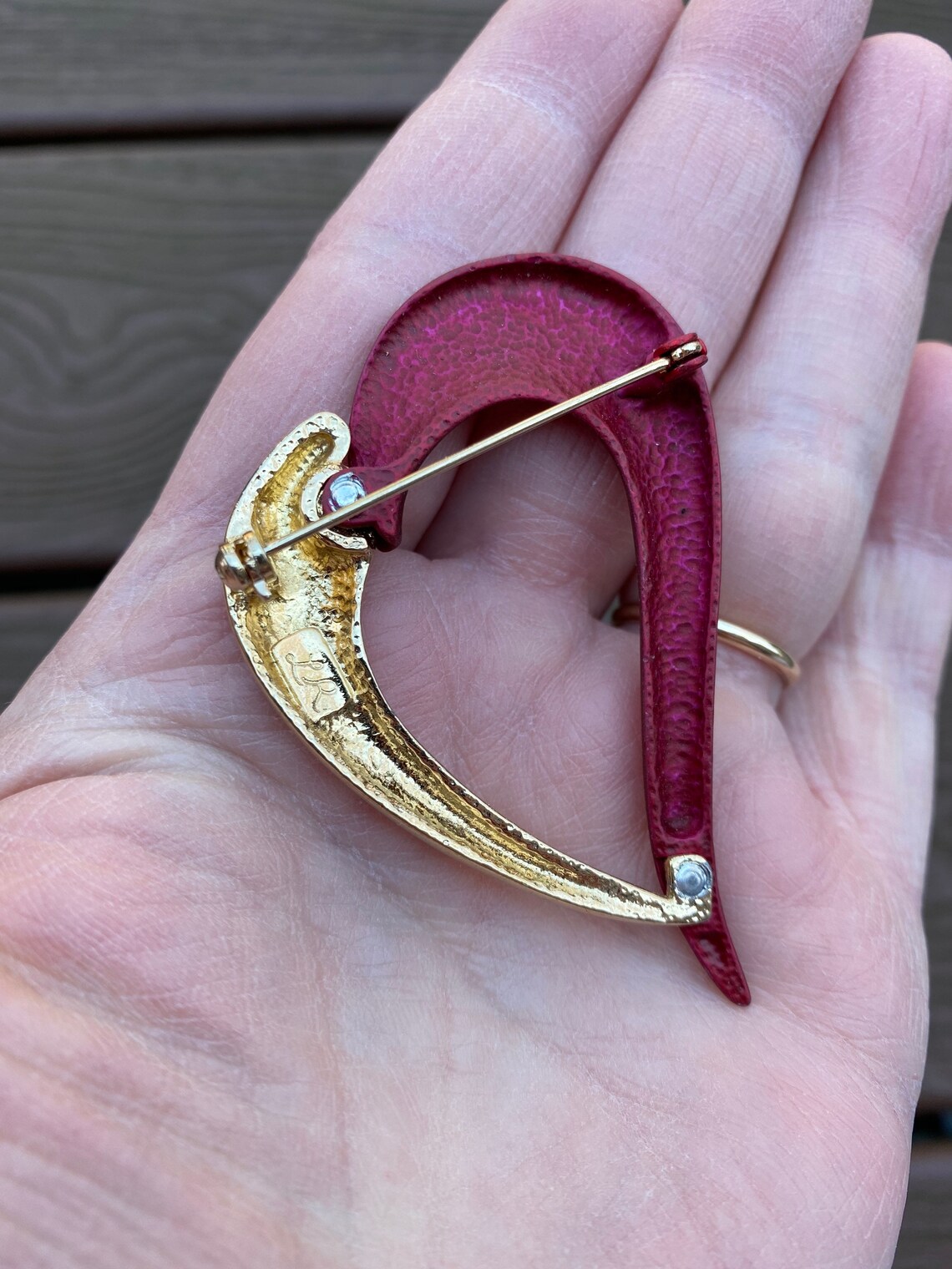 Vintage Jewelry Signed LR Lady Remington Beautiful Satin Red - Etsy