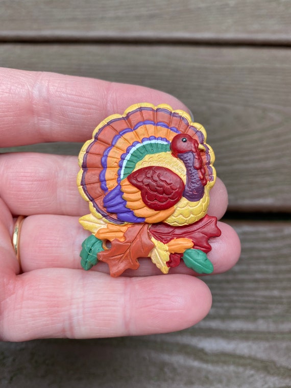 Turkey pin brooch colorful - Gem