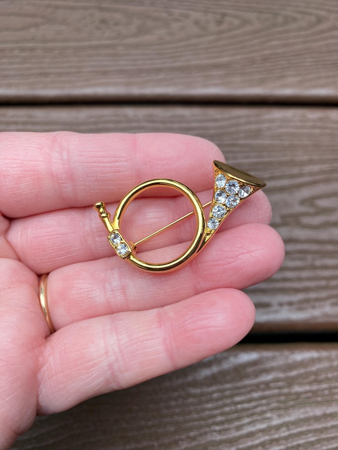 Vintage Jewelry Signed Trifari Beautiful Gold Tone and Rhinestone ...