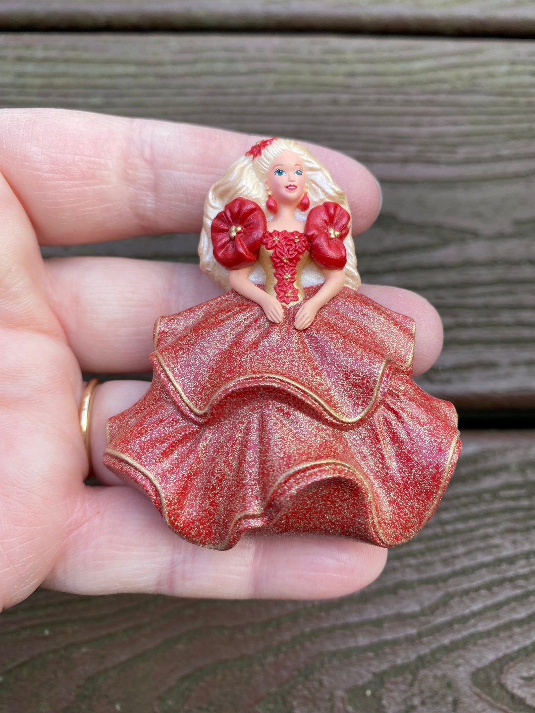 Vintage Jewelry Signed Mattel Hallmark Christmas Barbie Doll in Red ...