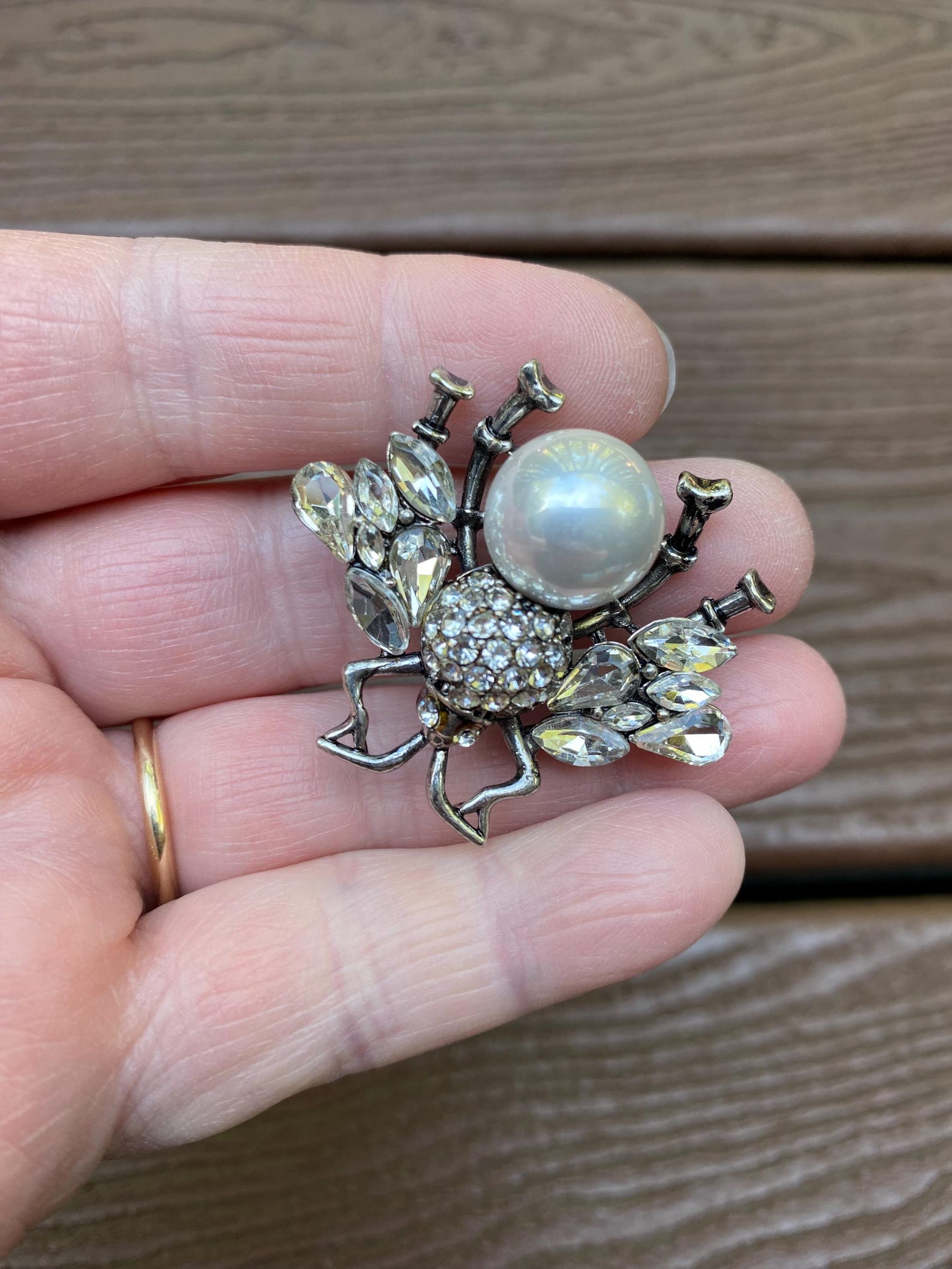 Vintage Jewelry Gorgeous Rhinestone and Pearl Bug Insect Pin Brooch - Etsy