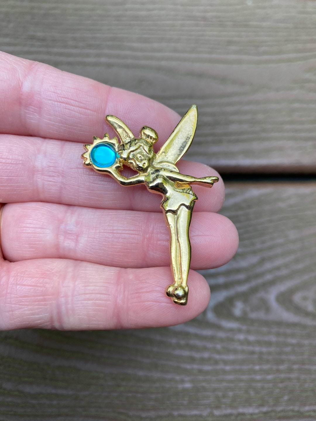 Vintage Jewelry Signed Disney Beautiful Gold Tone Fairy Pixie ...