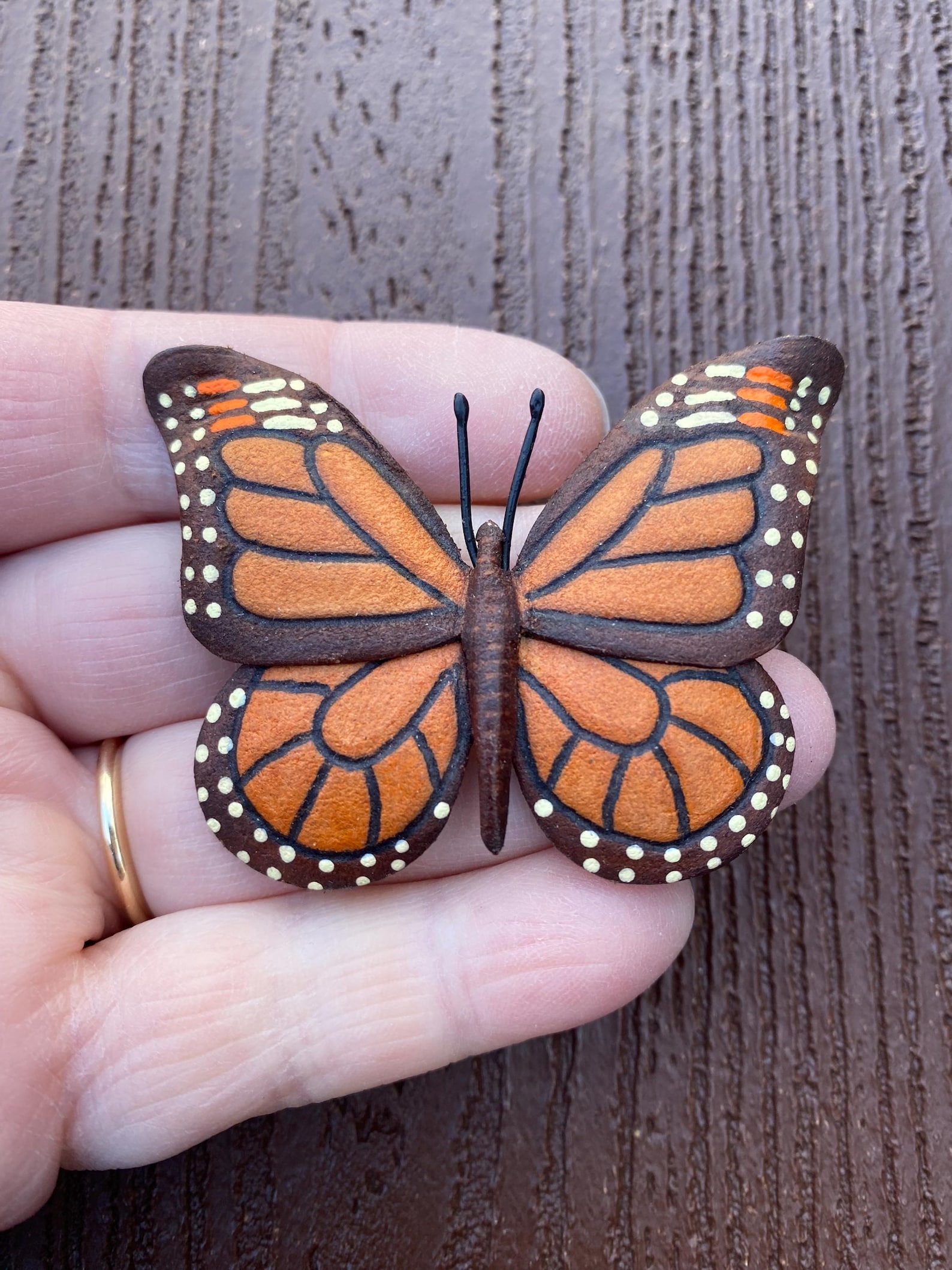 Vintage Jewelry Signed Canada Beautiful Leather Monarch Butterfly Pin ...