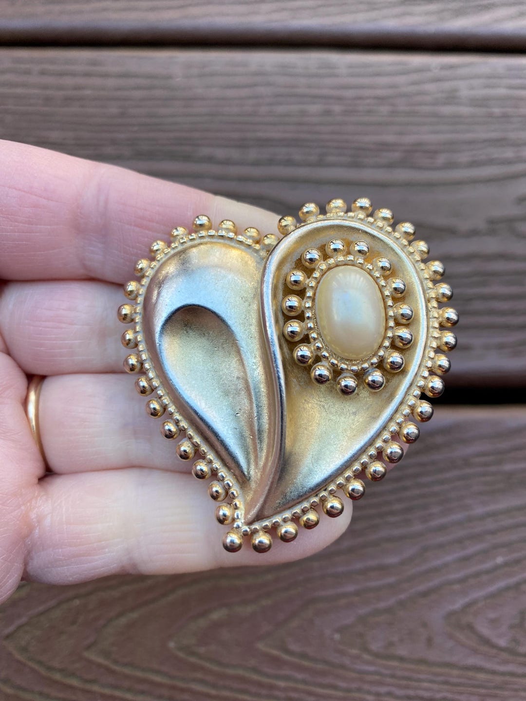 Vintage Jewelry Signed PEP Erwin Pearl Gorgeous Heart With Pearl Pin ...