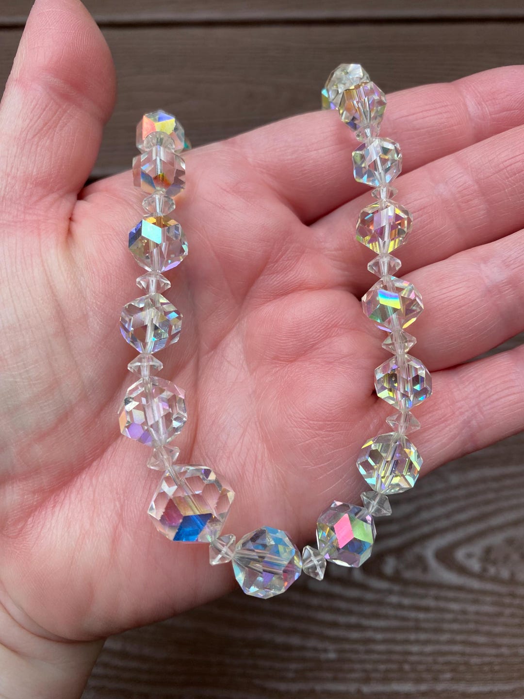 Vintage Jewelry Gorgeous Cut Crystal Glass Necklace - Etsy