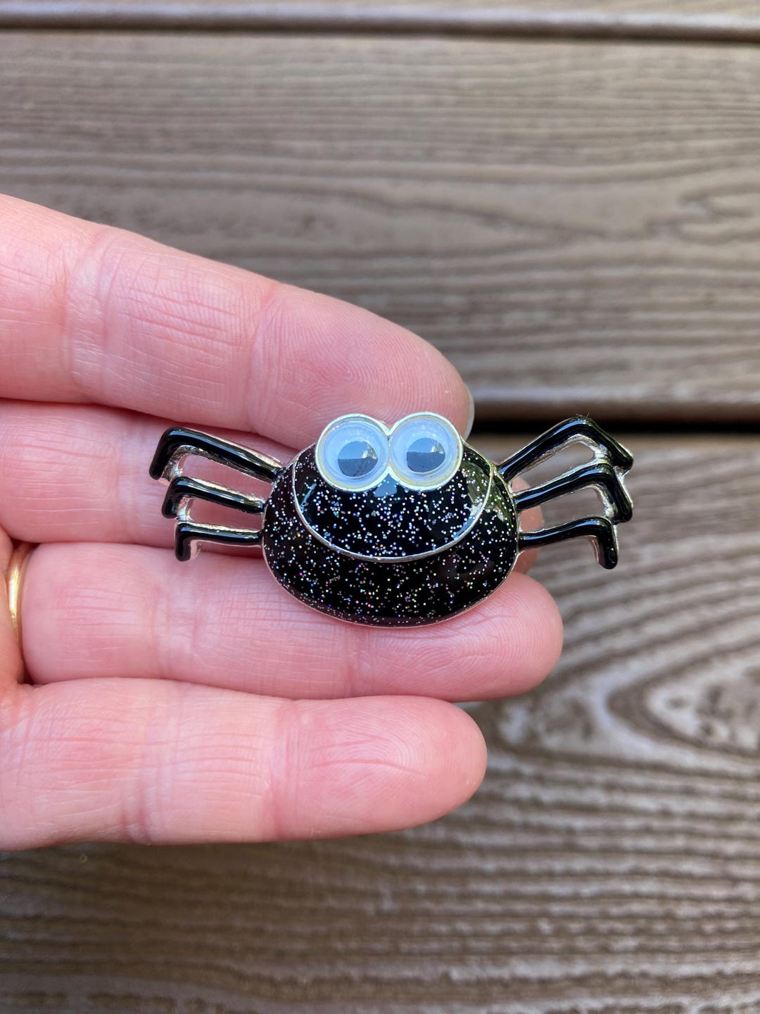 Vintage Jewelry Adorable Sparkly Enamel Spider With Googly Eyes ...