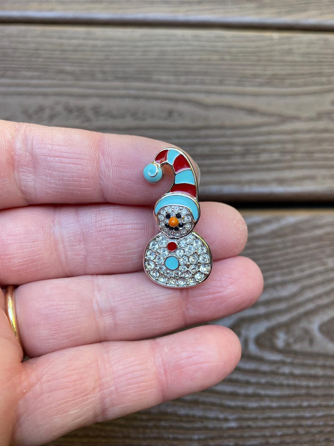 Vintage Jewelry Signed Swarovski Adorable Enamel and Crystal Rhinestone ...
