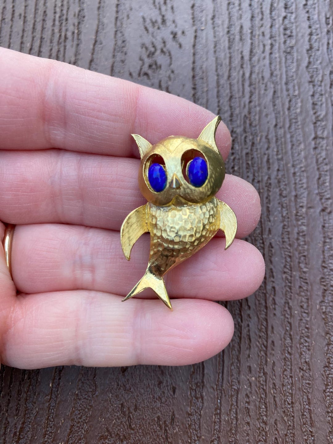 Vintage Jewelry Signed Pell Beautiful Mid Century Gold Tone Owl With ...