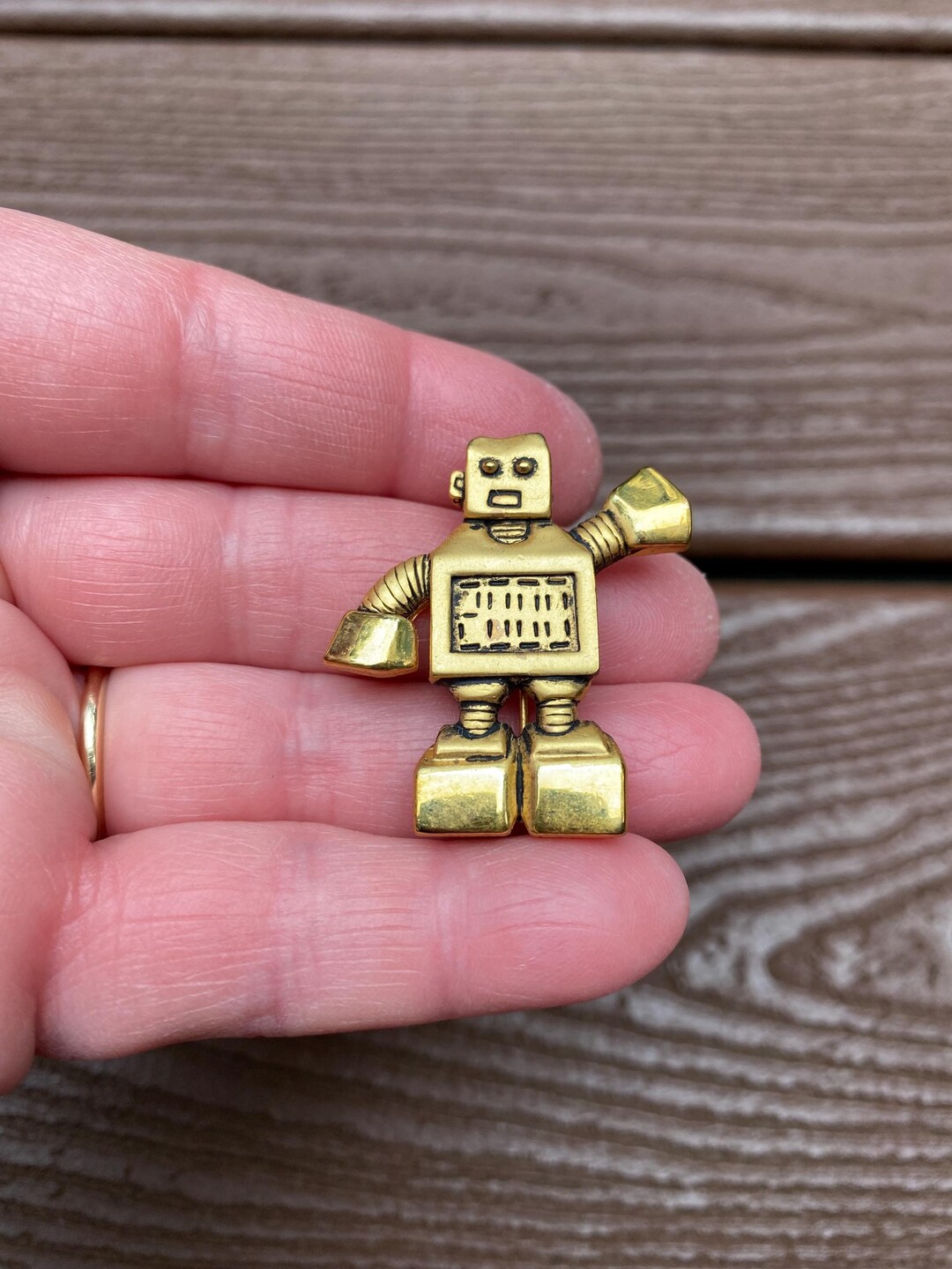 Vintage Jewelry Adorable Gold Tone Robot Pin Brooch - Etsy