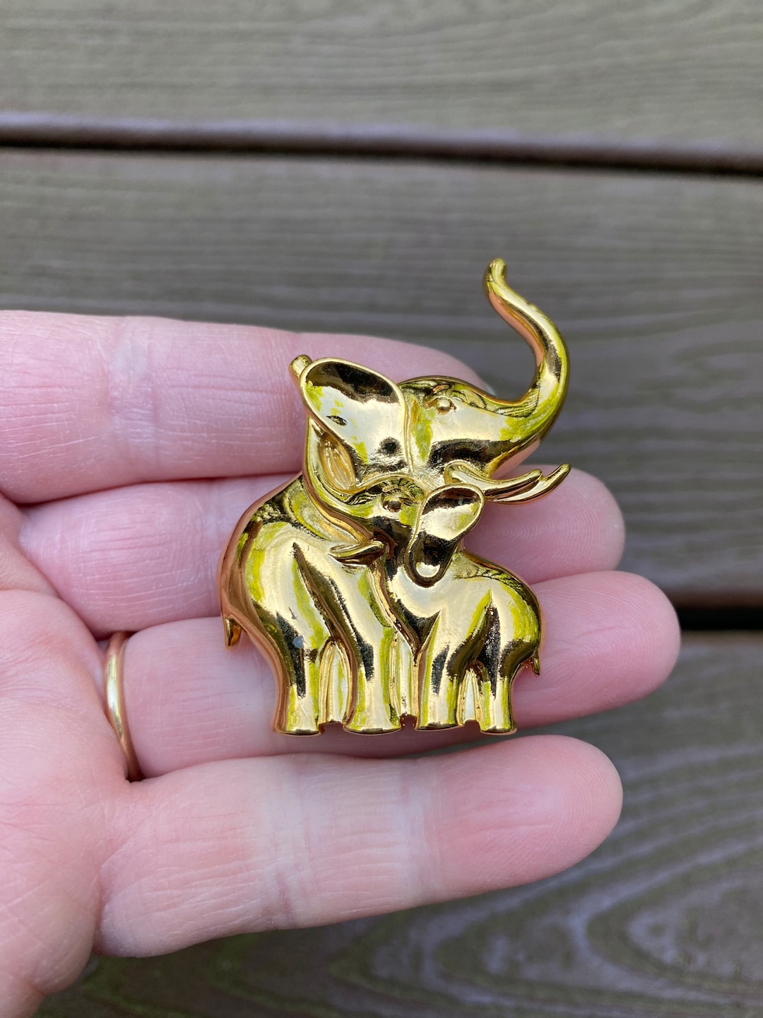 Vintage Jewelry Signed LR Lady Remington Beautiful Gold Tone Mommy and ...