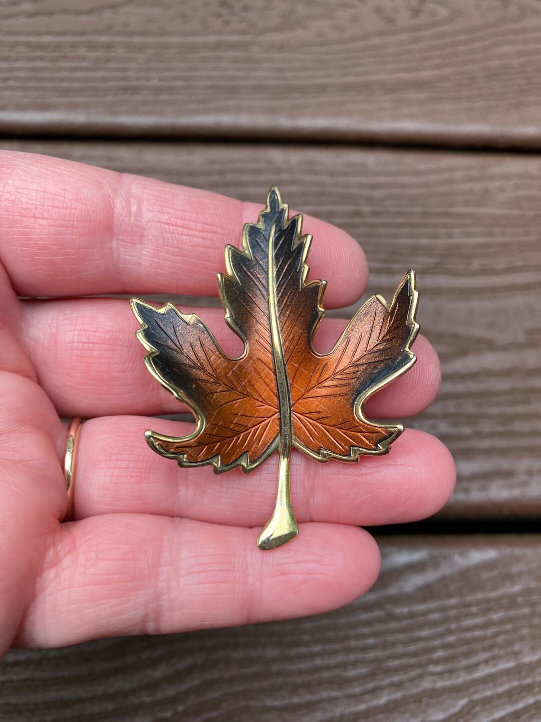 Vintage Jewelry Beautiful Enamel Fall Autumn Leaf Pin Brooch - Etsy
