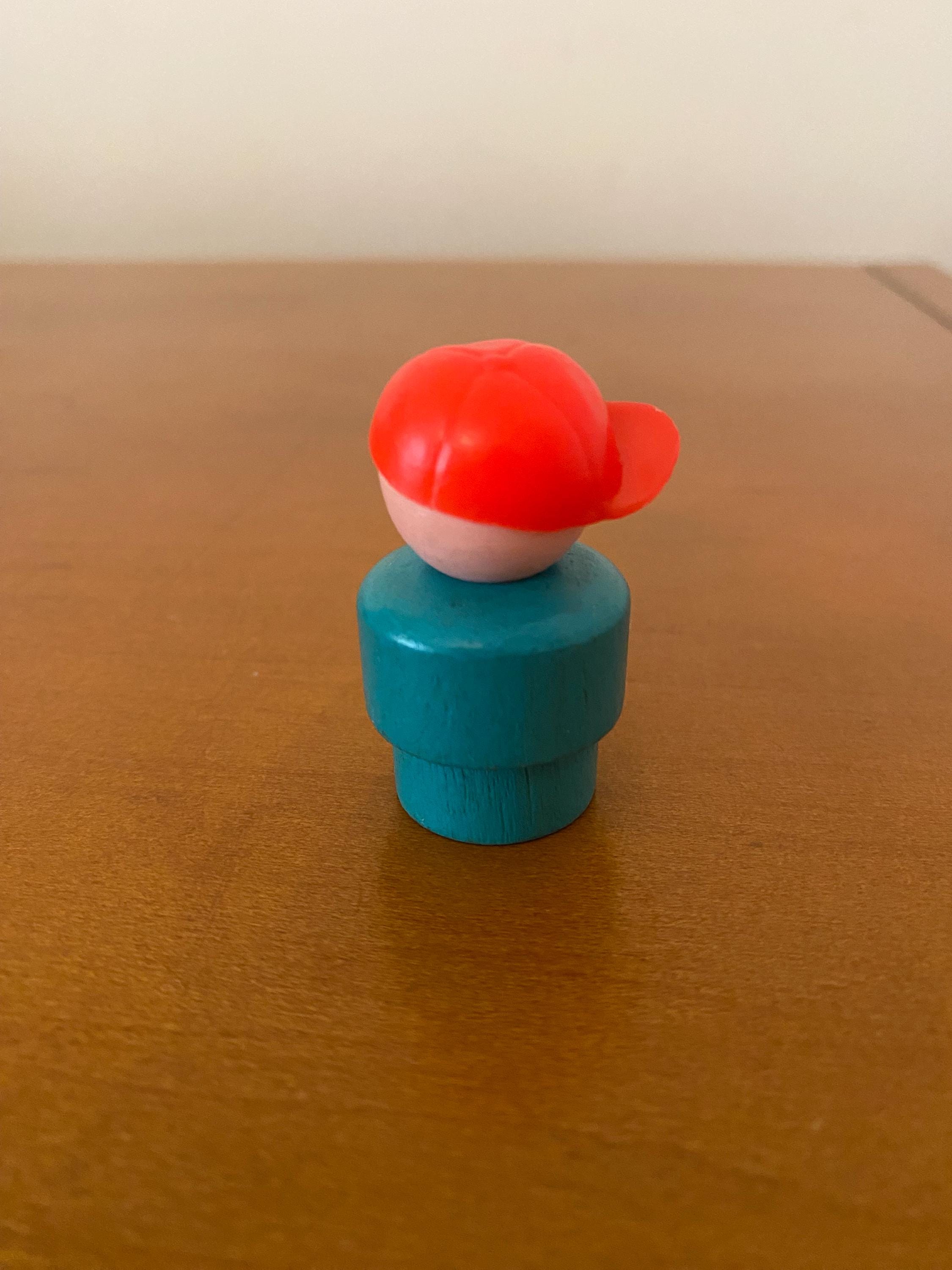 Vintage Fisher-price Little People Wood Turquoise Snowmobile Boy - Etsy