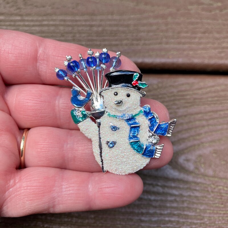 Snowman Pin Signed - Etsy