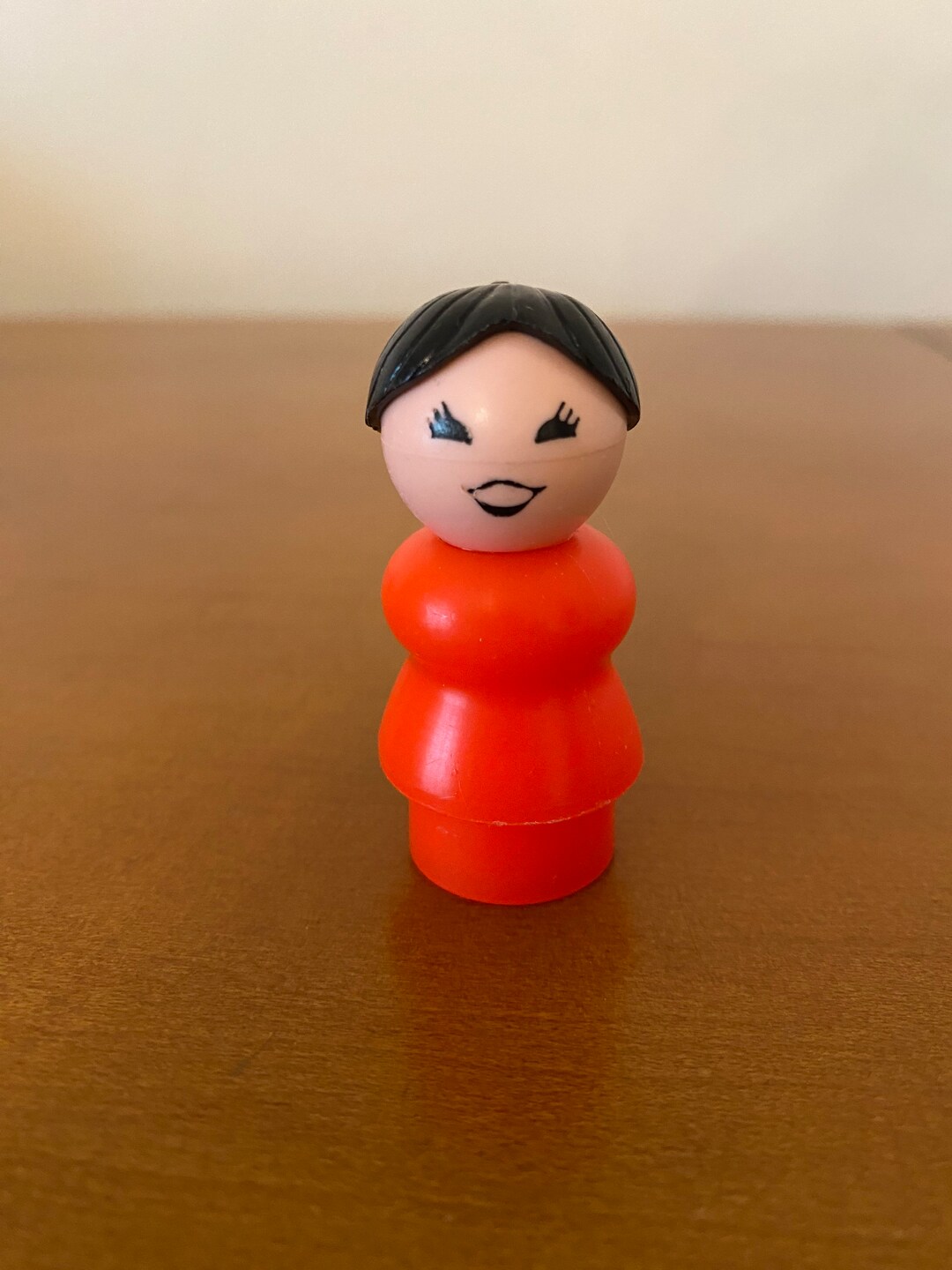 Vintage Fisher-price Little People Red Mom With Black Hair Ponytail - Etsy