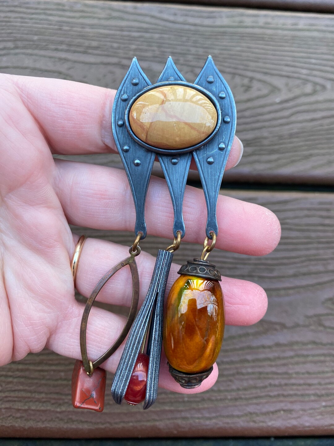 Vintage Jewelry Signed Kate Hines Gorgeous Artisan Dangle Pin Brooch - Etsy