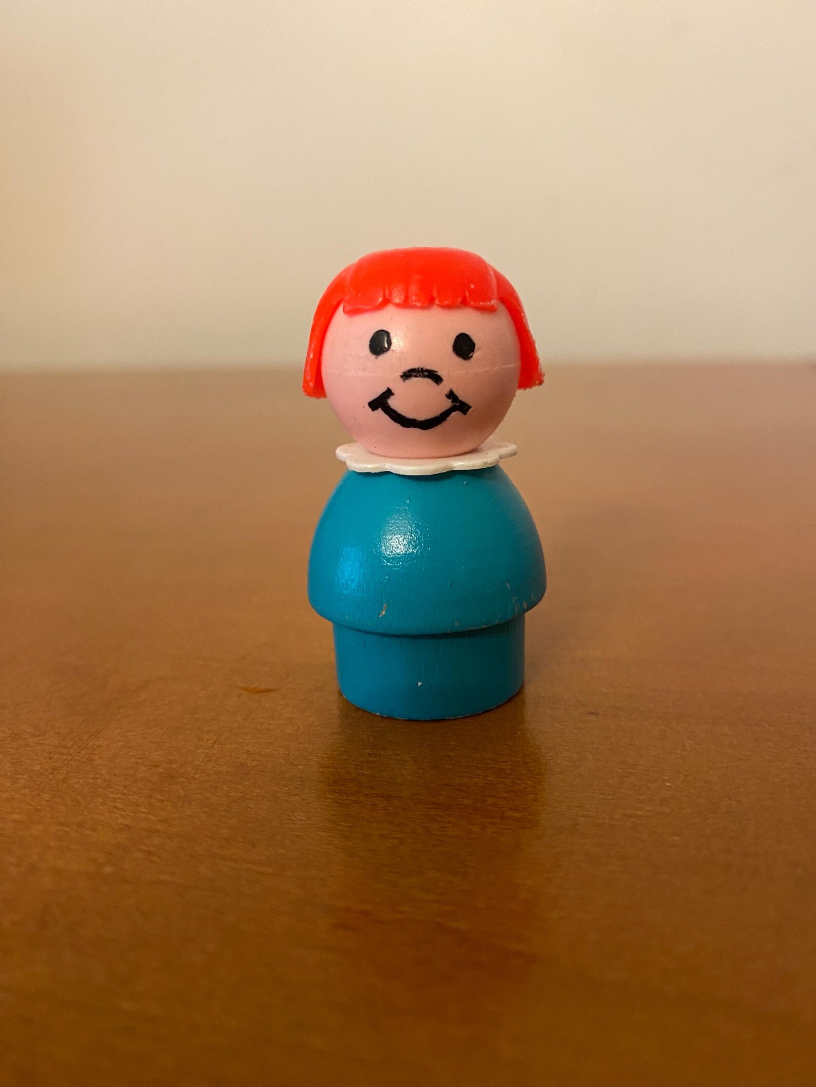 Vintage Fisher-price Little People Wood & Plastic Turquoise Snowmobile ...