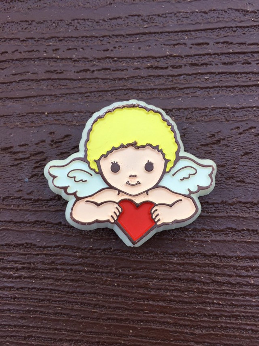 Vintage Jewelry Adorable Hallmark Valentine's Day Cupid Holding Heart ...