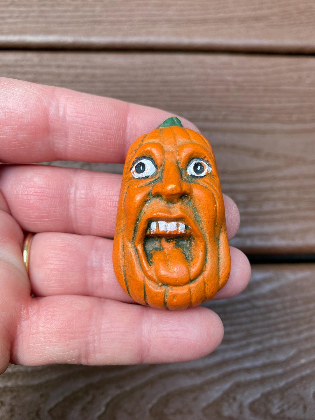 Vintage Jewelry Kooky Face Halloween Jack O’lantern Pumpkin Pin Brooch ...