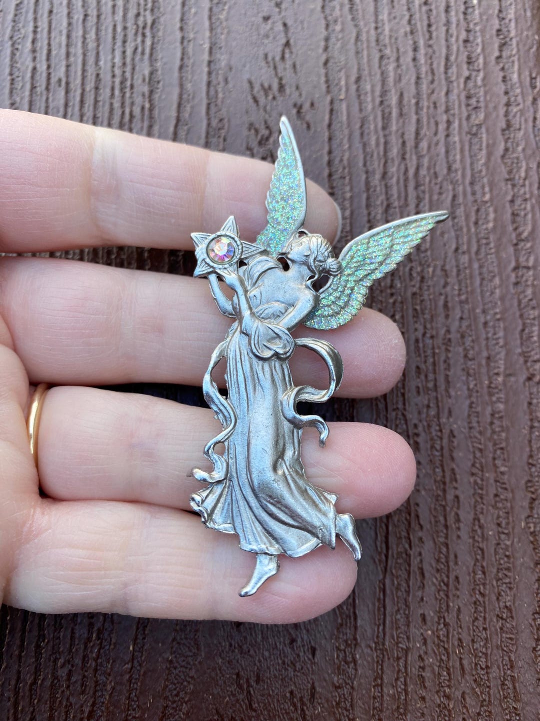 Vintage Jewelry Lovely Fairy Pixie Angel With Sparkly Wings and AB ...