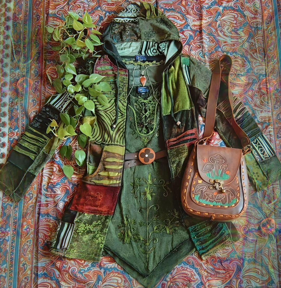 New Bohemian Long Velvet Patchwork Jacket Spring Summer Hippie Velvet ...