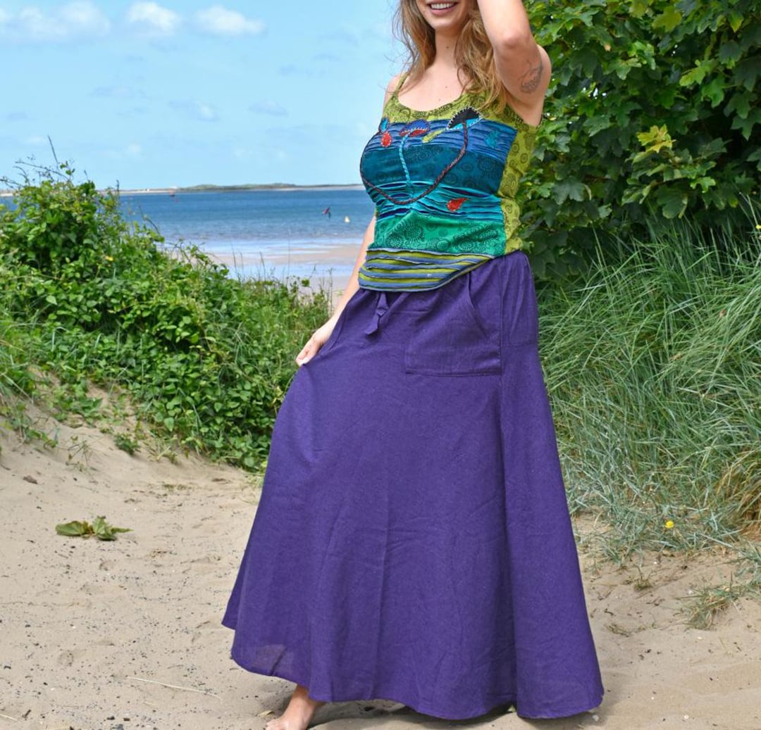 Nixie Flared Maxi Skirt With Pockets Available From Small to Plus Size ...