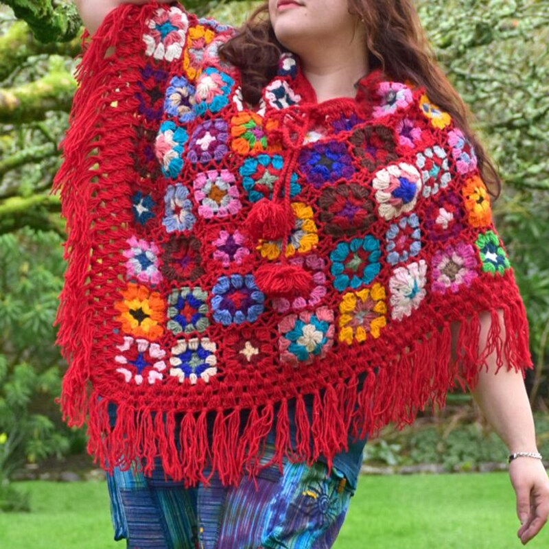 Crocheted Poncho - Etsy