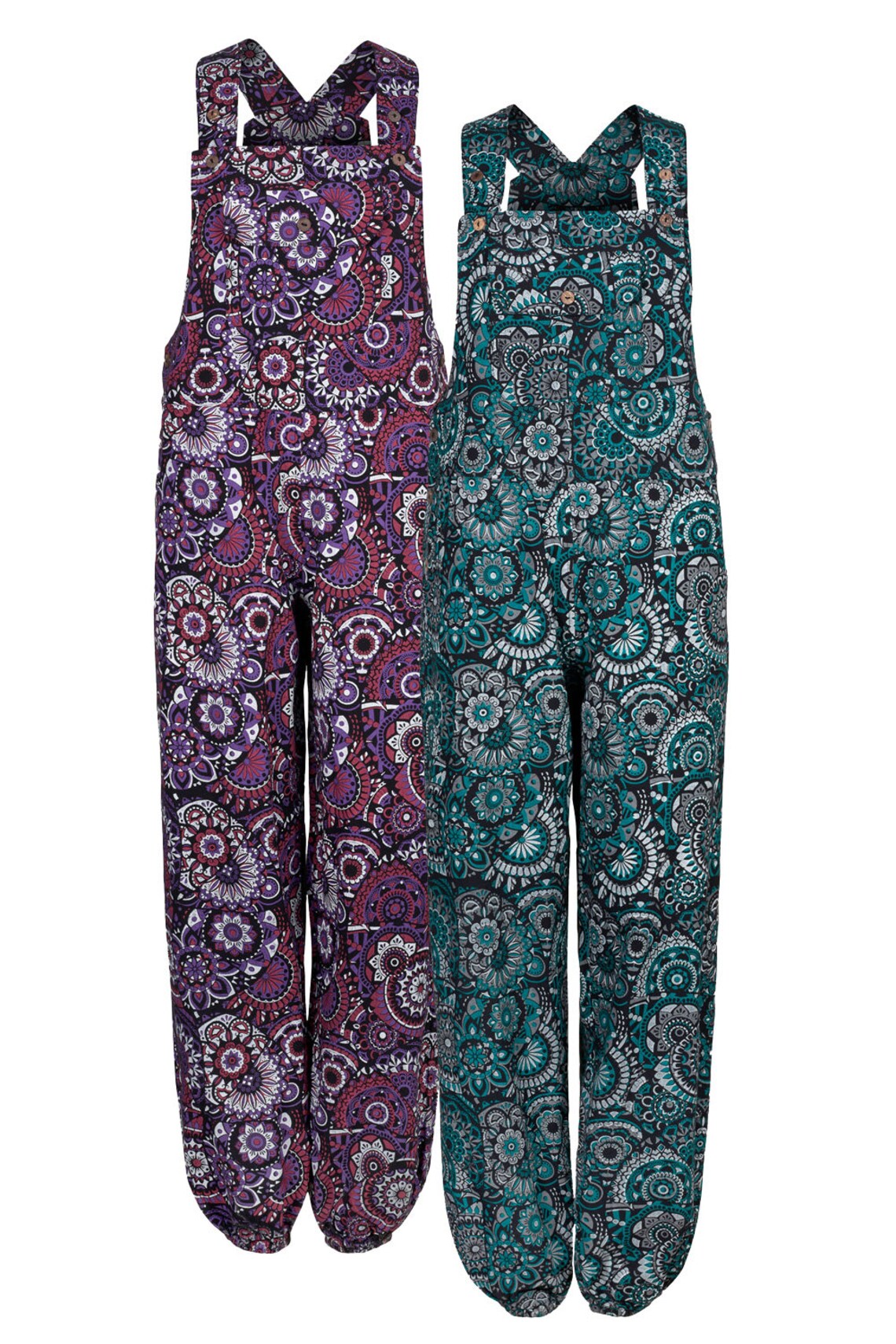 Funky Mandala Print Baggy Dungarees Available up to Plus - Etsy UK