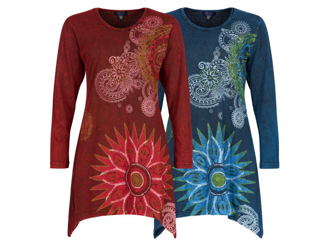 New Wicked Dragon DRESS Iona Tunic Dress With Pockets Unique Red & Blue Tunic Dress Shark Bite ...