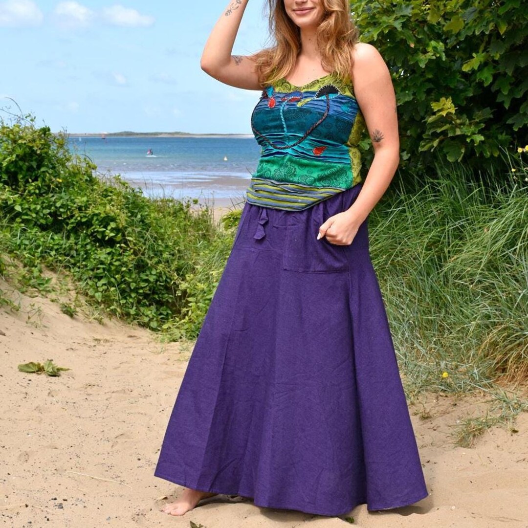 Nixie Flared Maxi Skirt With Pockets Available From Small to Plus Size ...