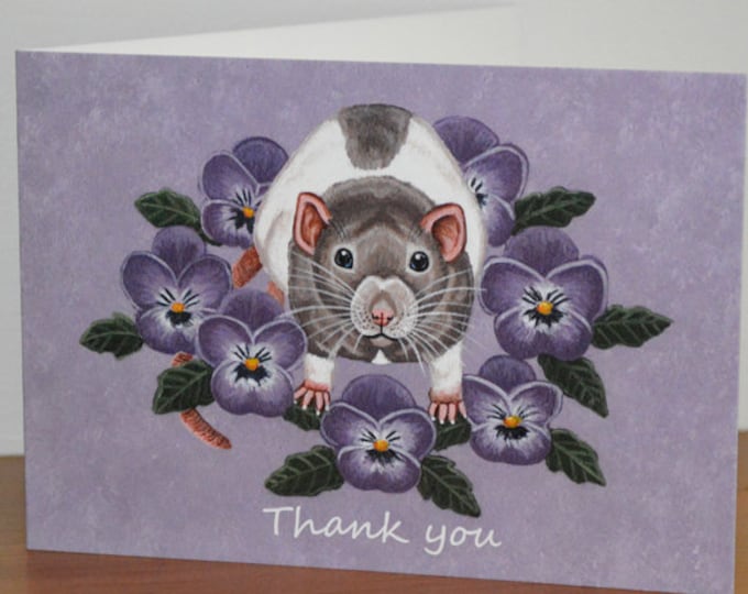 Thank You Rat Greetings Card, Thanks Note Card, for Rat Lovers, Vets ...