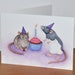 Rat Birthday Card - Two Rats Enjoying a Birthday Cake and Party - Rat ...