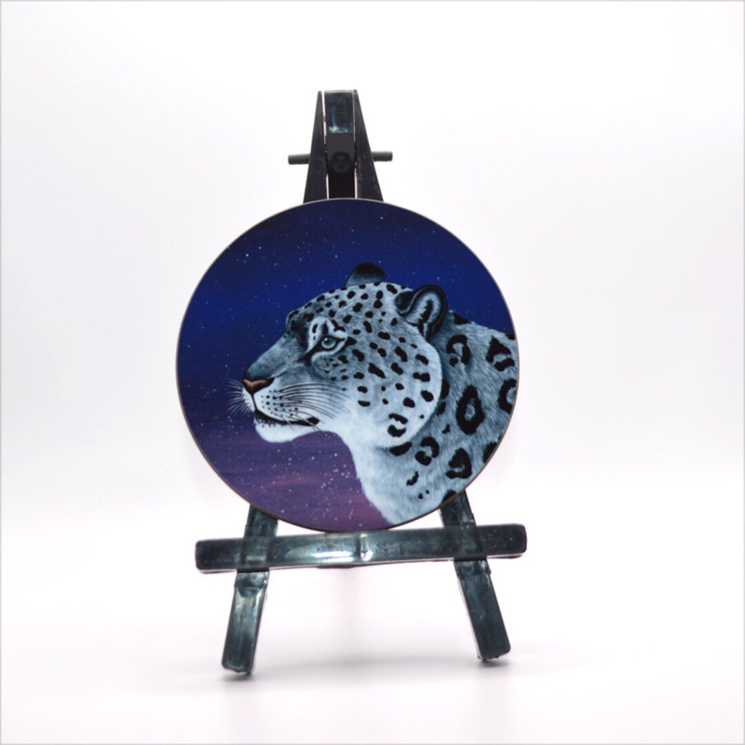 Snow Leopard Drinks Coaster, Big Cat Design - Etsy