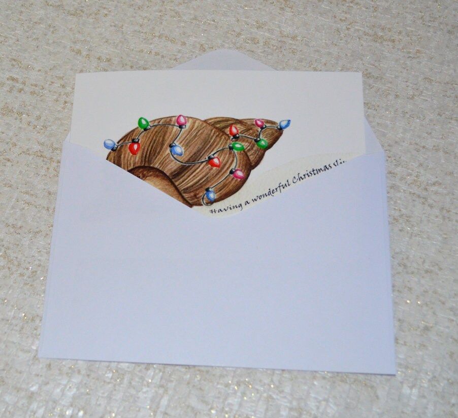 Giant African Land Snail Christmas Card, Xmas Snail Greetings Card, for ...