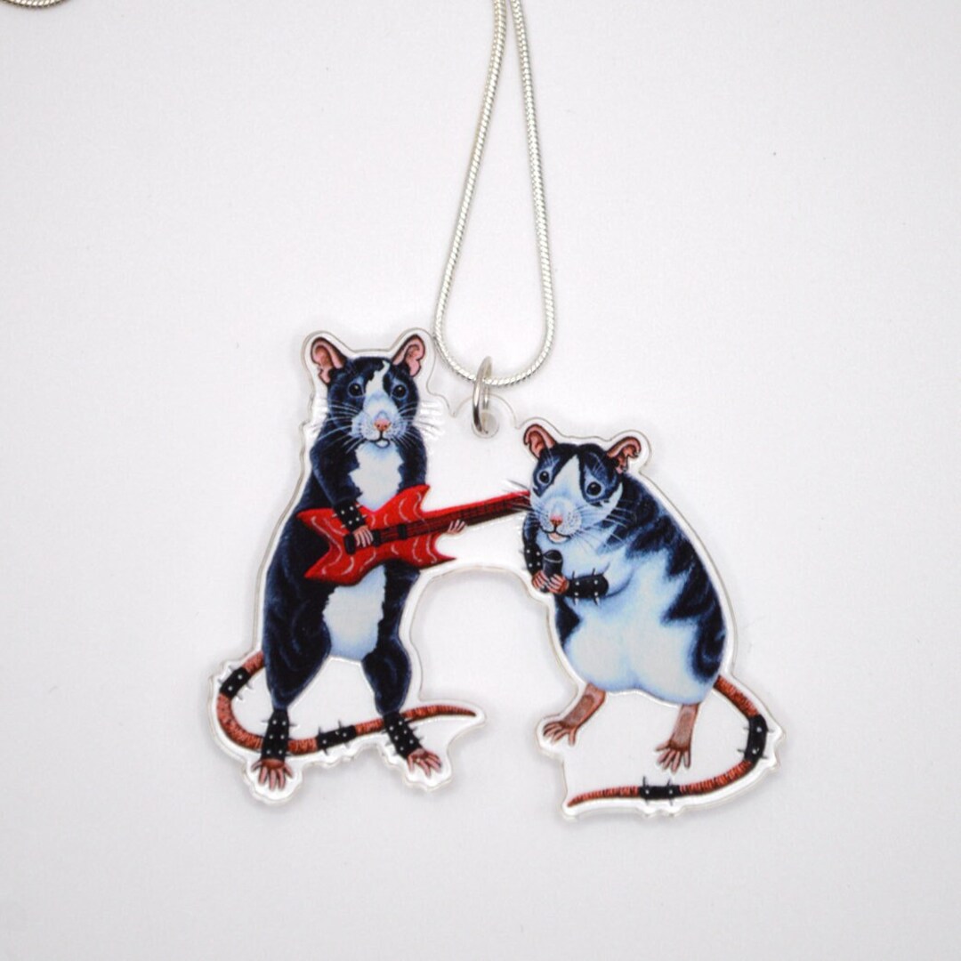Gothic Rat Band Necklace, Metal Band Rat Pendant - Etsy