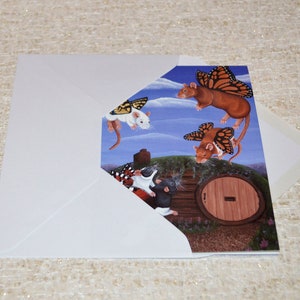 Family of Ratterflies Greetings Card, Pet Rats With Butterfly Wings ...