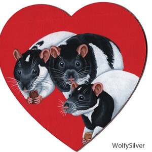 Heart Rats Greetings Card, Featuring Pet Rats, Blank Inside for Your ...