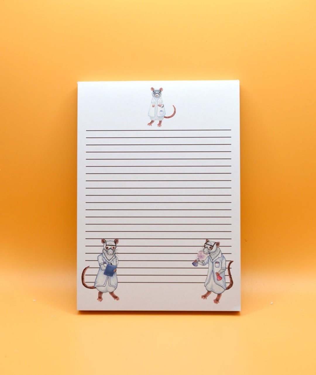 Lab Rat Notepad, Laboratory Rats Design, A6 Sized Ruled Notebook, Vet ...