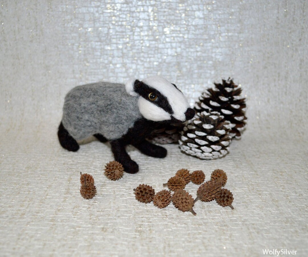 Badger Sculpture, Needle Felted Badger, Wildlife Art - Etsy