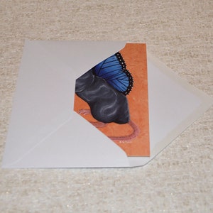 Grey Rat Greetings Card, Ratterfly - Rat With Butterfly Wings, Blue ...