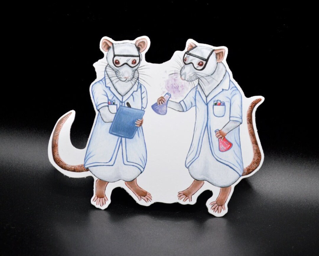 Science Rats Vinyl Sticker, Laboratory Rats, Lab Rat Sticker, Science ...