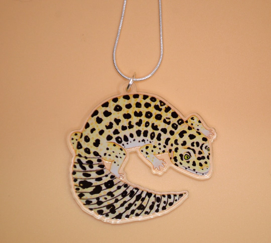 Leopard Gecko Necklace, Lizard Reptile Jewellery, Gecko Keeper Charm - Etsy