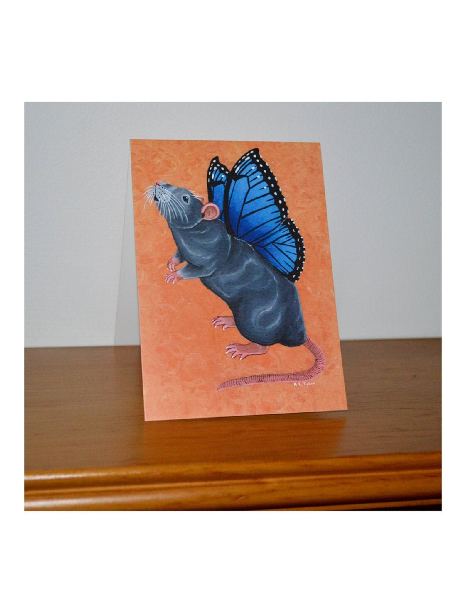 Grey Rat Greetings Card Ratterfly Rat With Butterfly Wings - Etsy