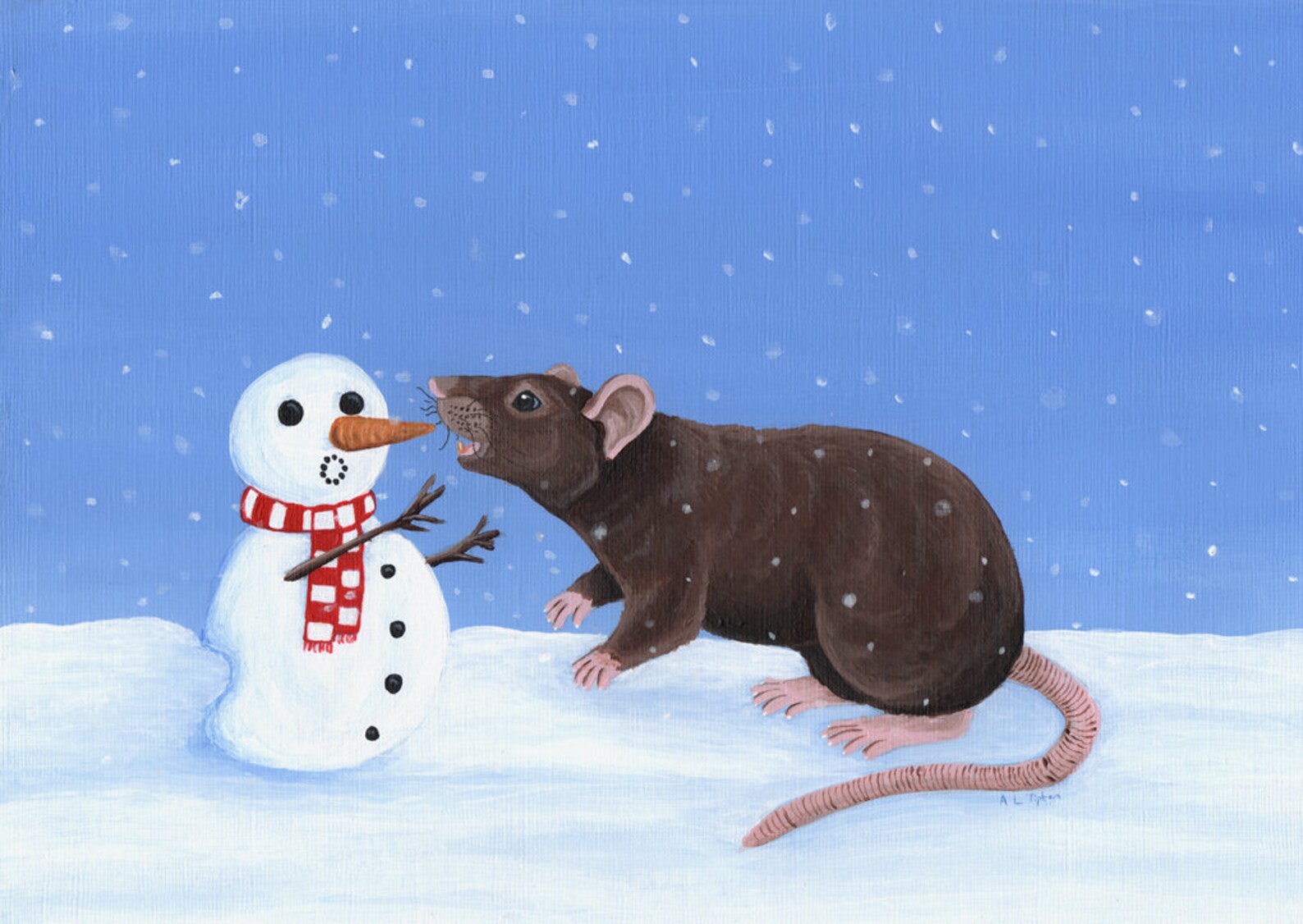 Rat Christmas Card Pack, Pack of Five Cards, Choose Five Designs, Great ...