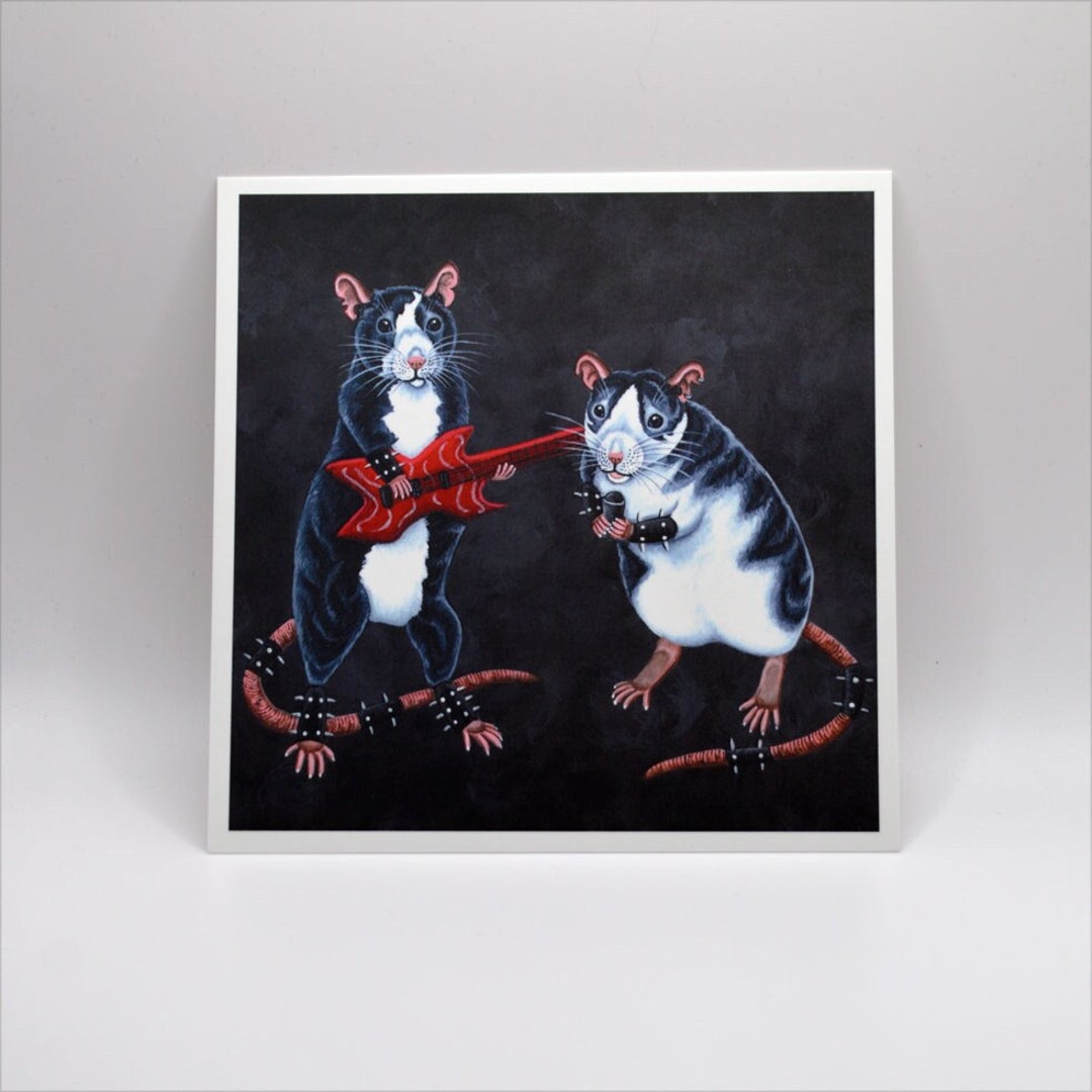 Rock Band Rat Art Print, Heavy Metal, Rocking Rodents - Etsy