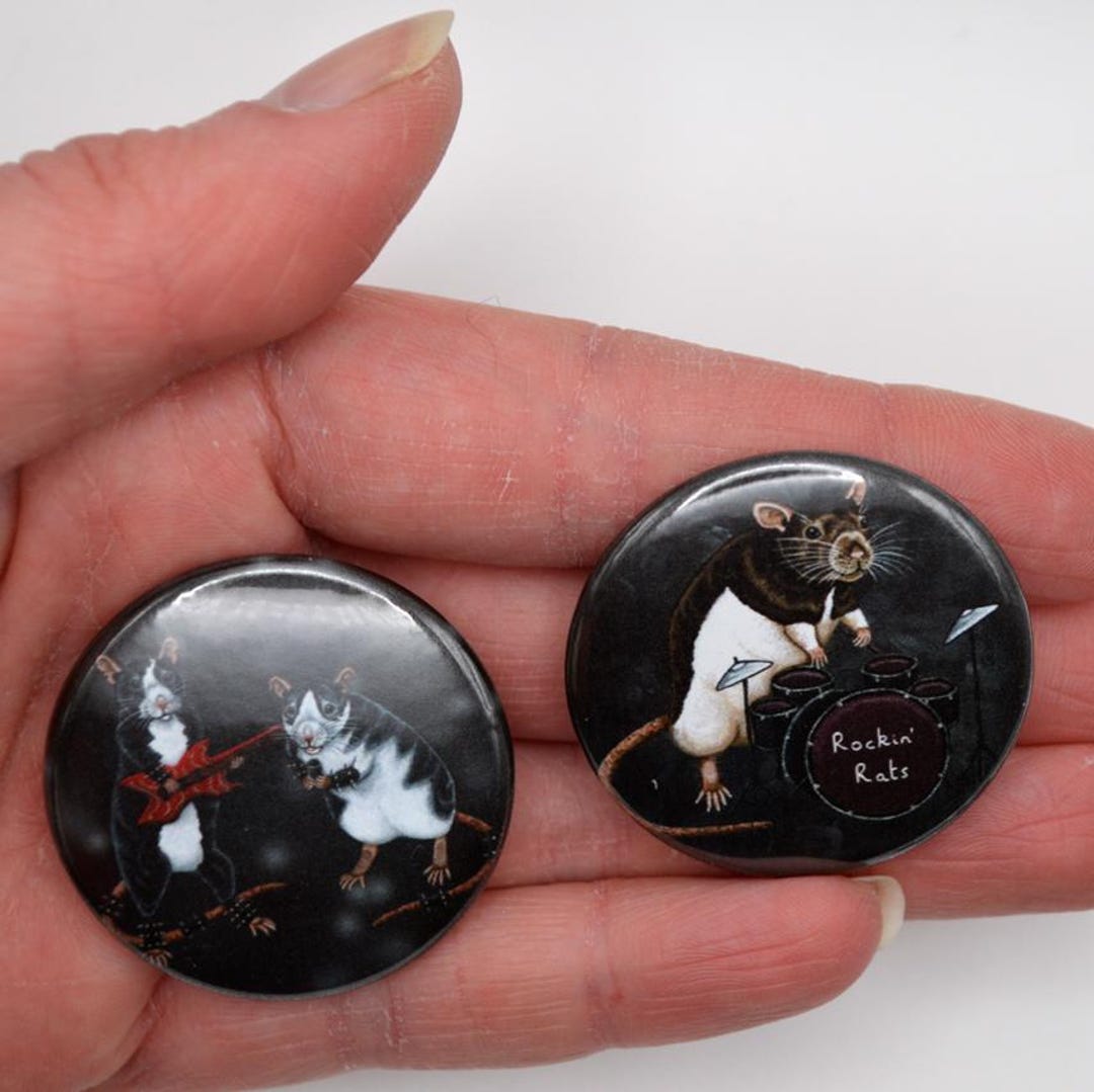 Rat Band Button Badges, Two Designs - Etsy