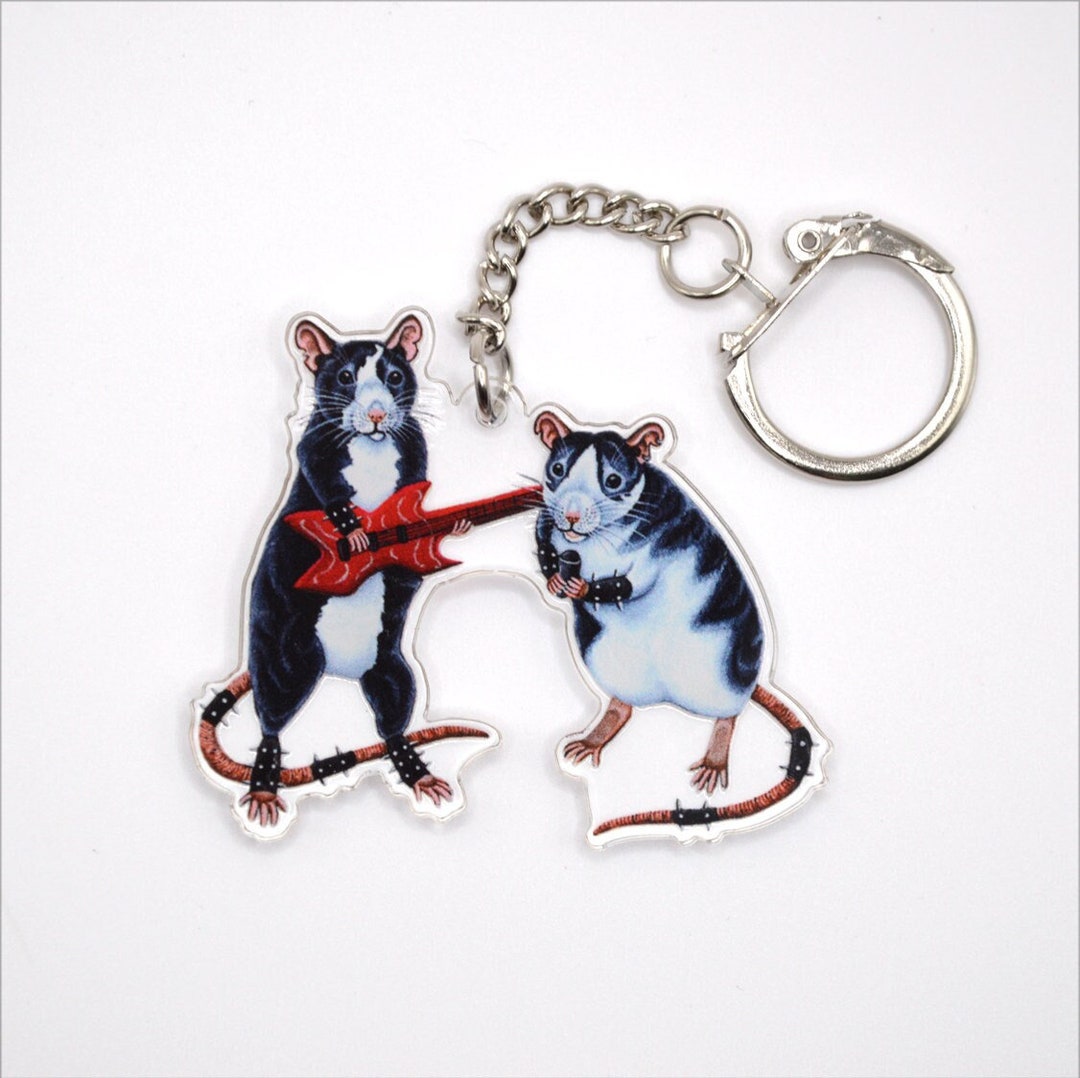 Metal Band Rats Keyring, Rocking Rats, Bag Charm - Etsy