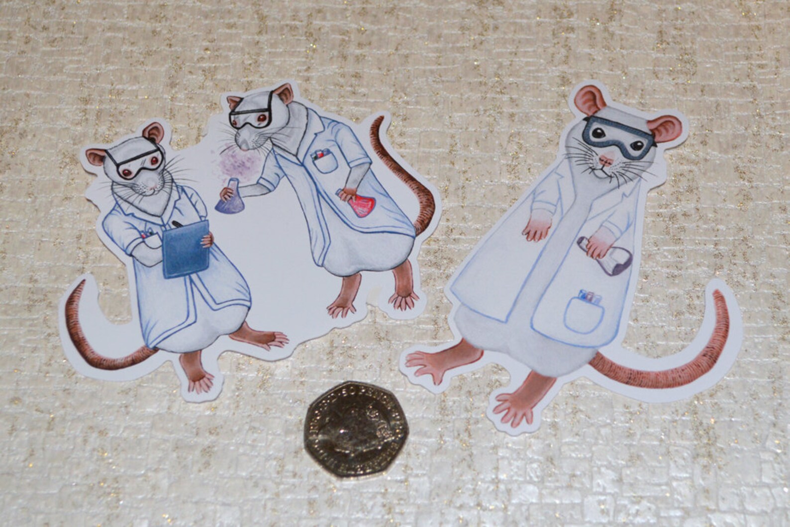 Lab Rat Vinyl Sticker Set Two Designs Rat in Lab Coat - Etsy UK