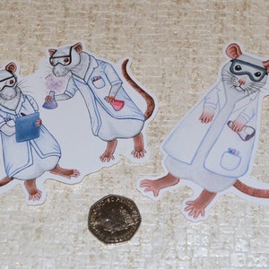 Lab Rat Vinyl Sticker Set, Two Designs, Rat in Lab Coat Stickers - Etsy UK